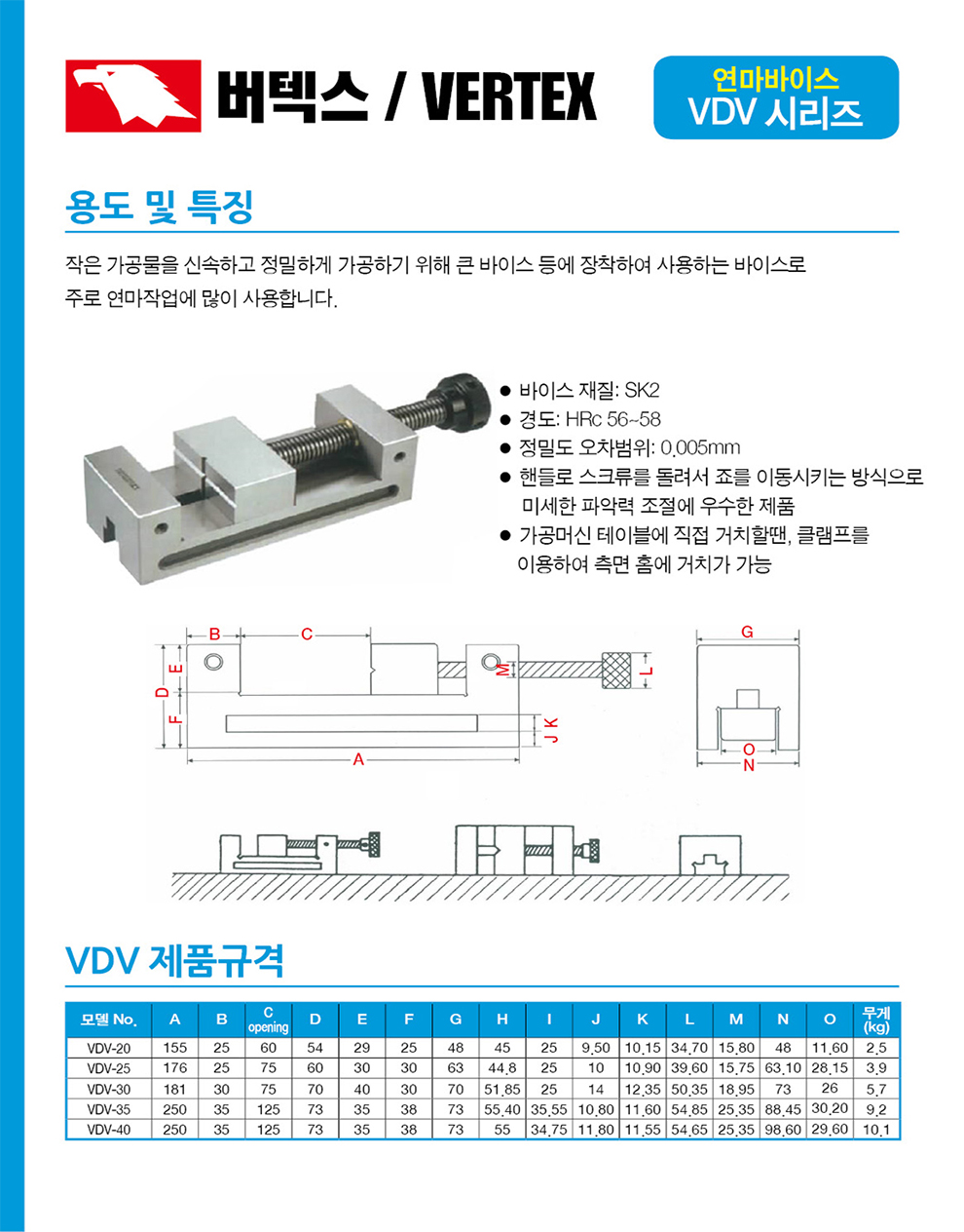 버텍스 연마바이스 VDV-20 시리즈